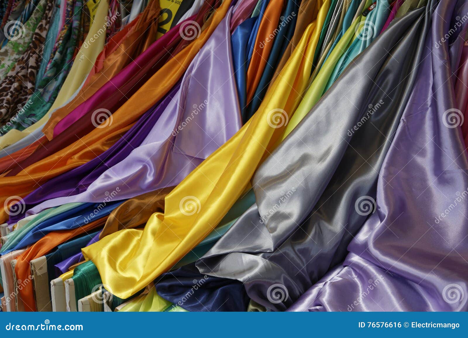 Fabric sales stall stock photo. Image of sewing, stuff - 76576616