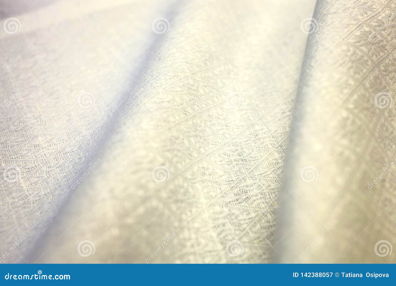 Fabric Sample of a Milky White Fabric with a Pattern. Textile ...