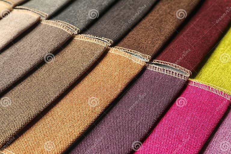Fabric Samples of Different Colors for Interior Design Stock Photo ...