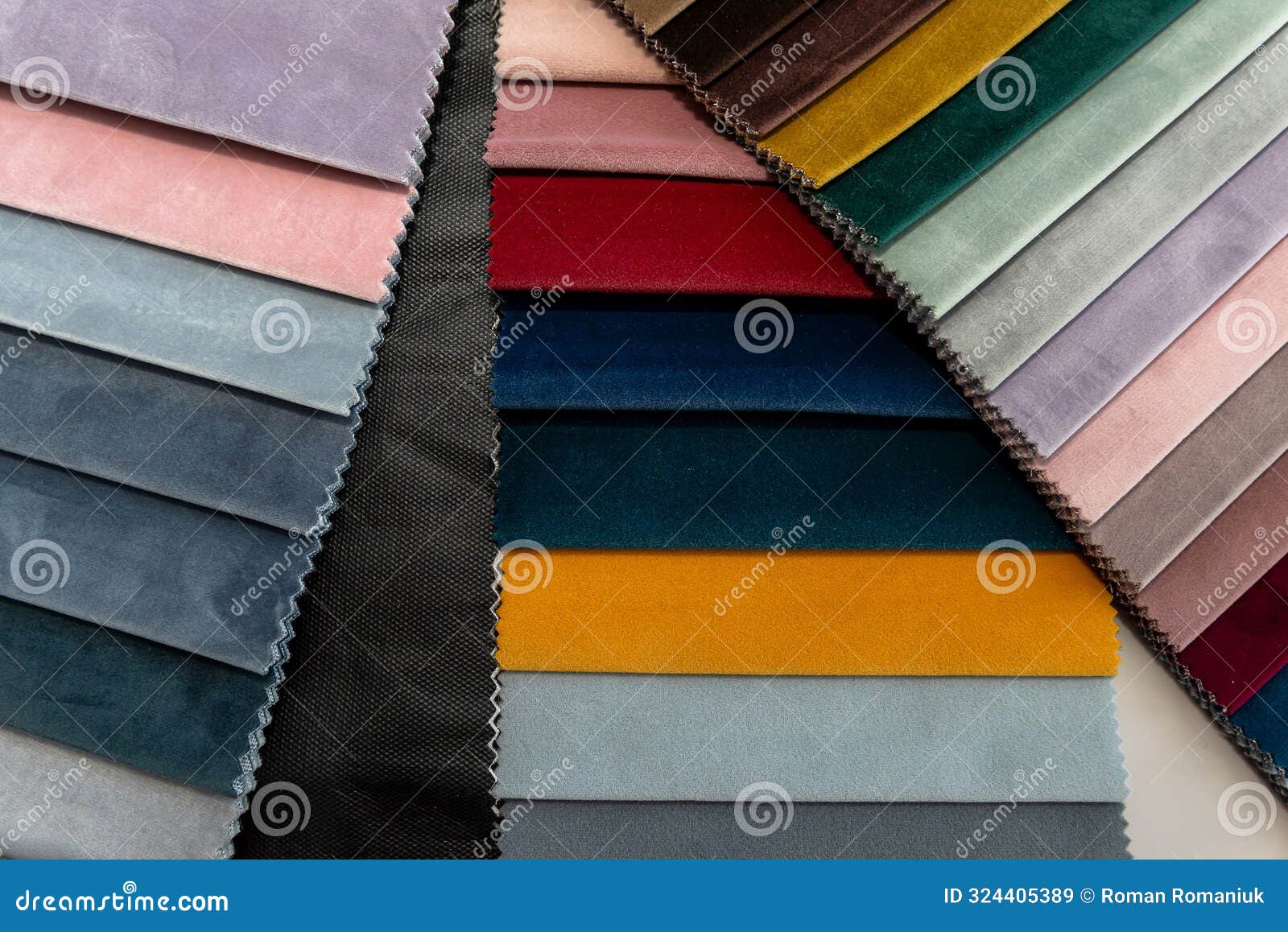 Fabric Samples in Different Colors for Renovation Sofa. Upholstery ...
