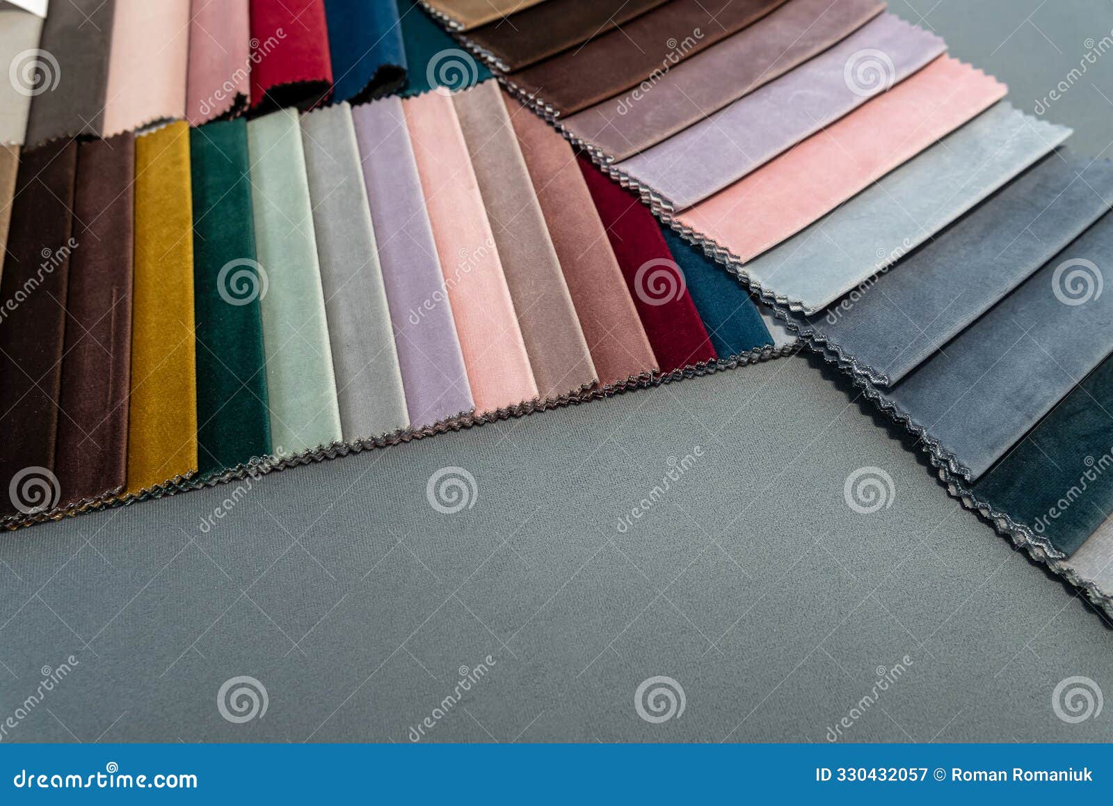 Fabric Samples in Different Colors for Renovation Sofa. Upholstery ...