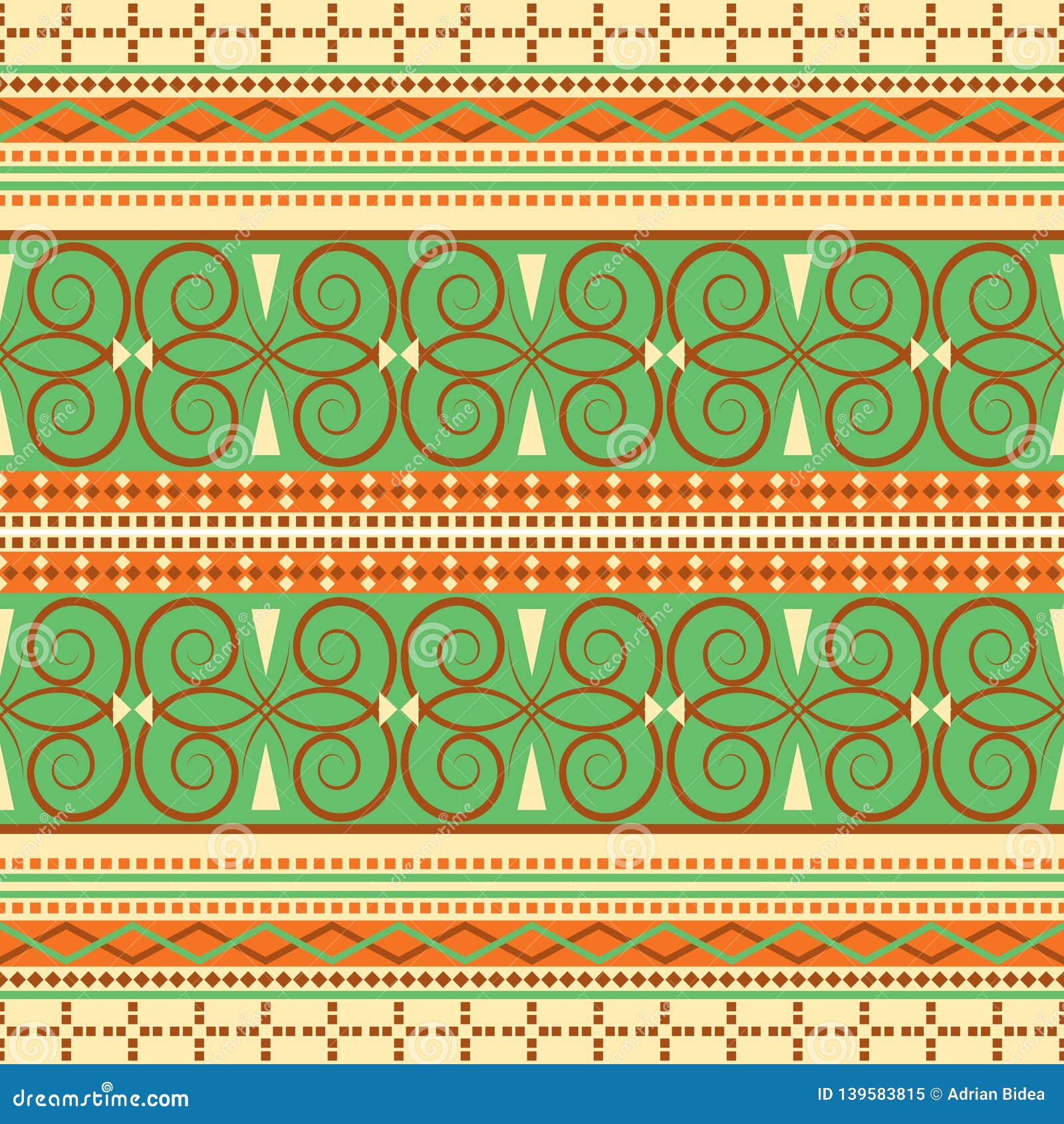 Continuous Vintage Vector Continuous Tile Pattern. Repeat Islamic ...