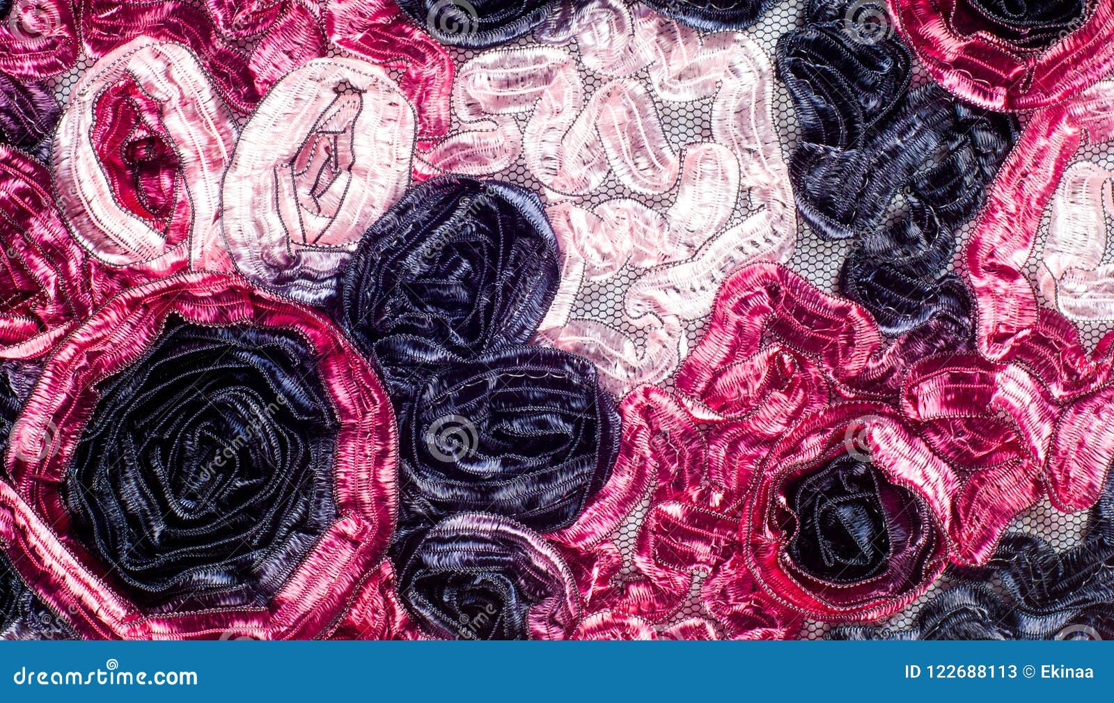 Fabric Silk Texture, Abstract Flowers Stock Image - Image of ...