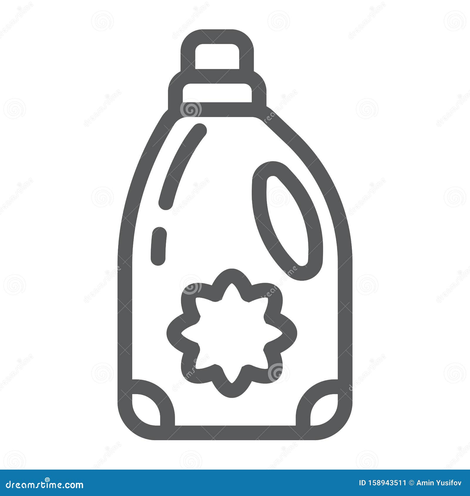 Fabric Softener Line Icon, Laundry and Container, Liquid Detergent Sign ...