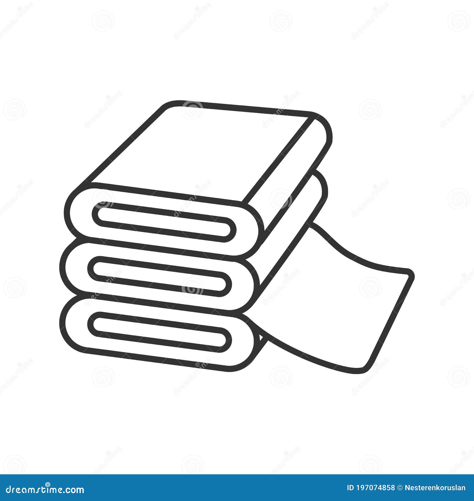 Fabric stack linear icon stock vector. Illustration of concept - 197074858