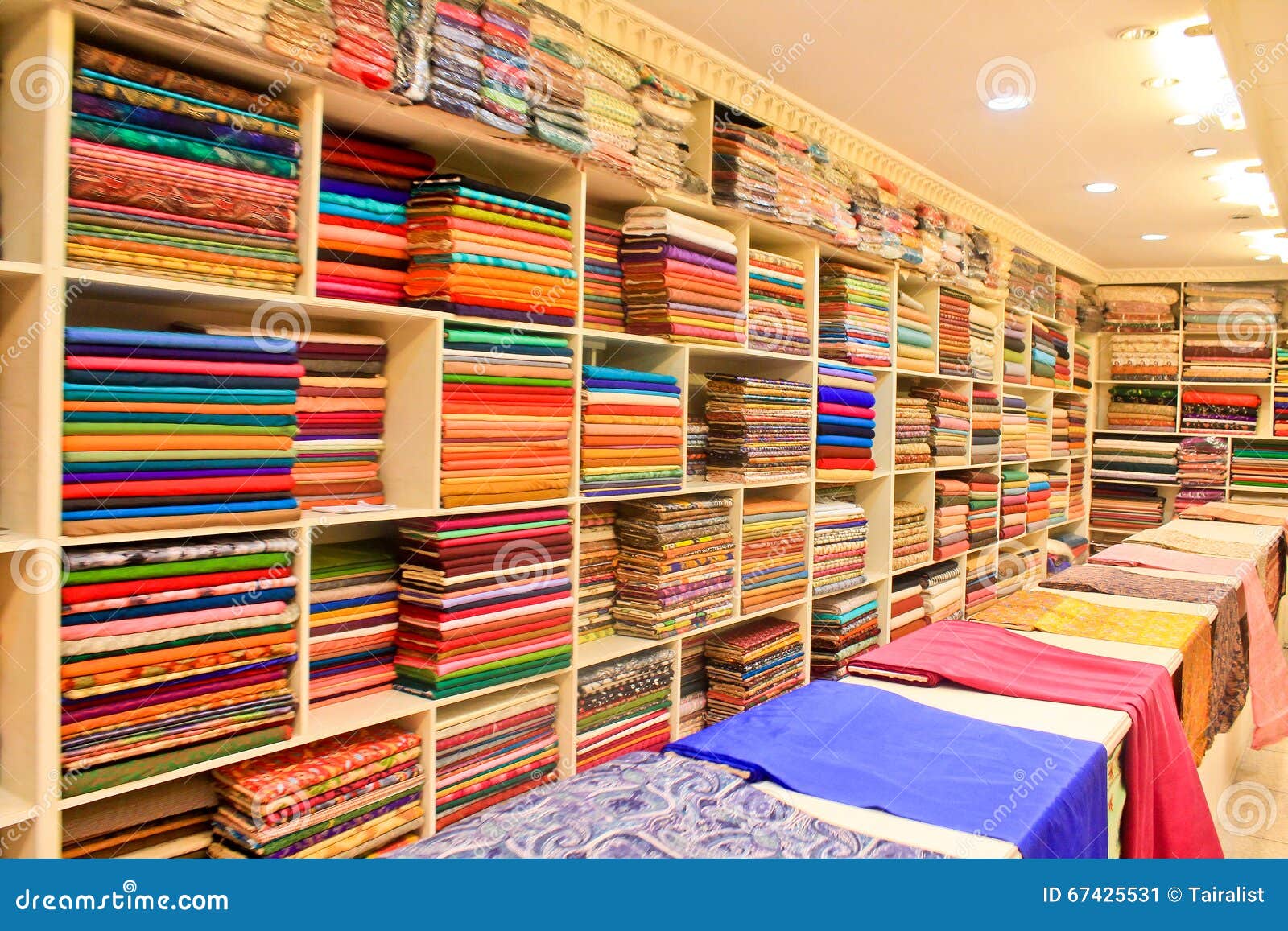 The fabric store stock image. Image of color, shopping - 67425531