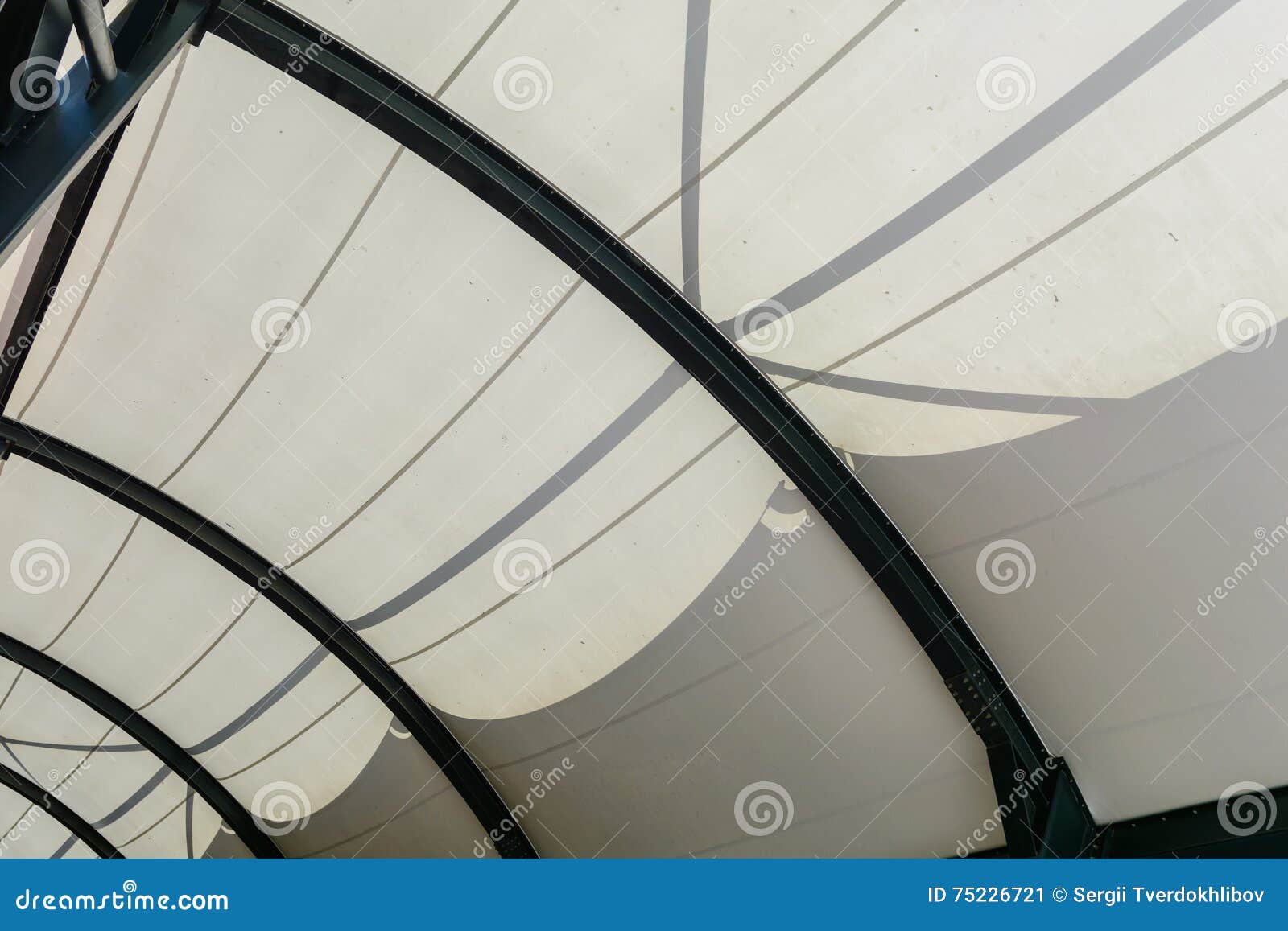 Fabric Tensile Roof Structure with Skylight Stock Image - Image of ...