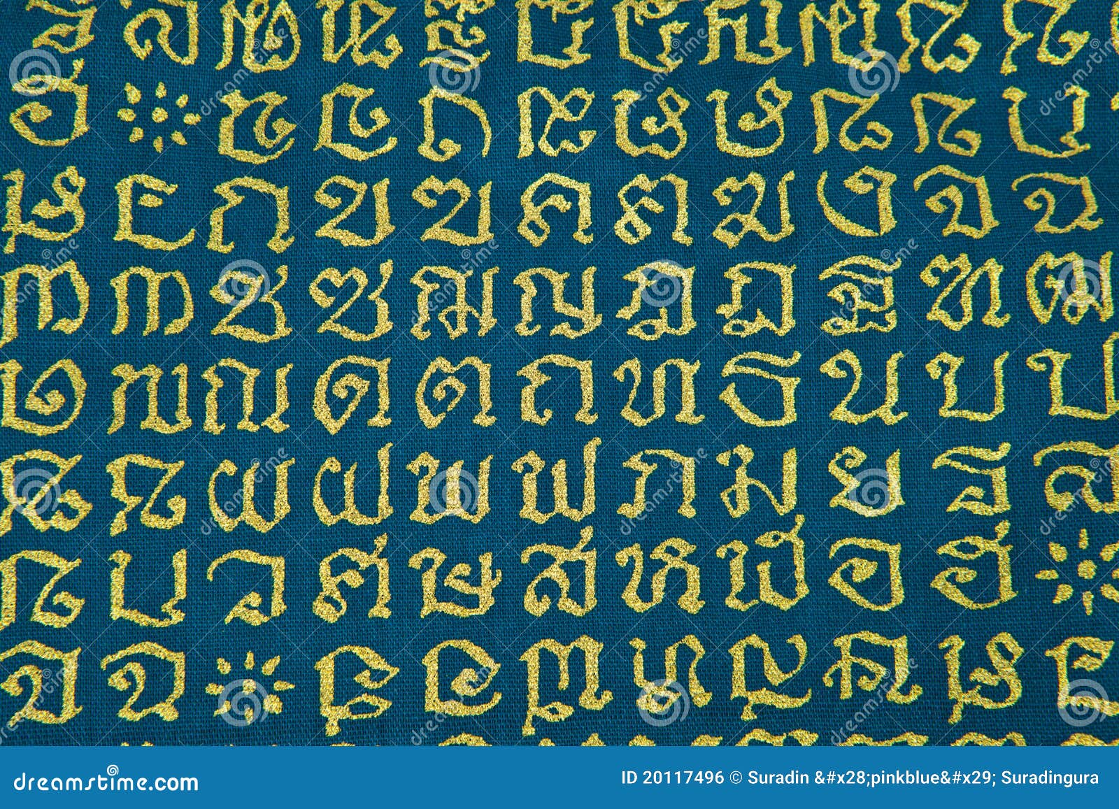 Fabric Textile Texture with Ancient Thai Letter Stock Photo - Image of ...
