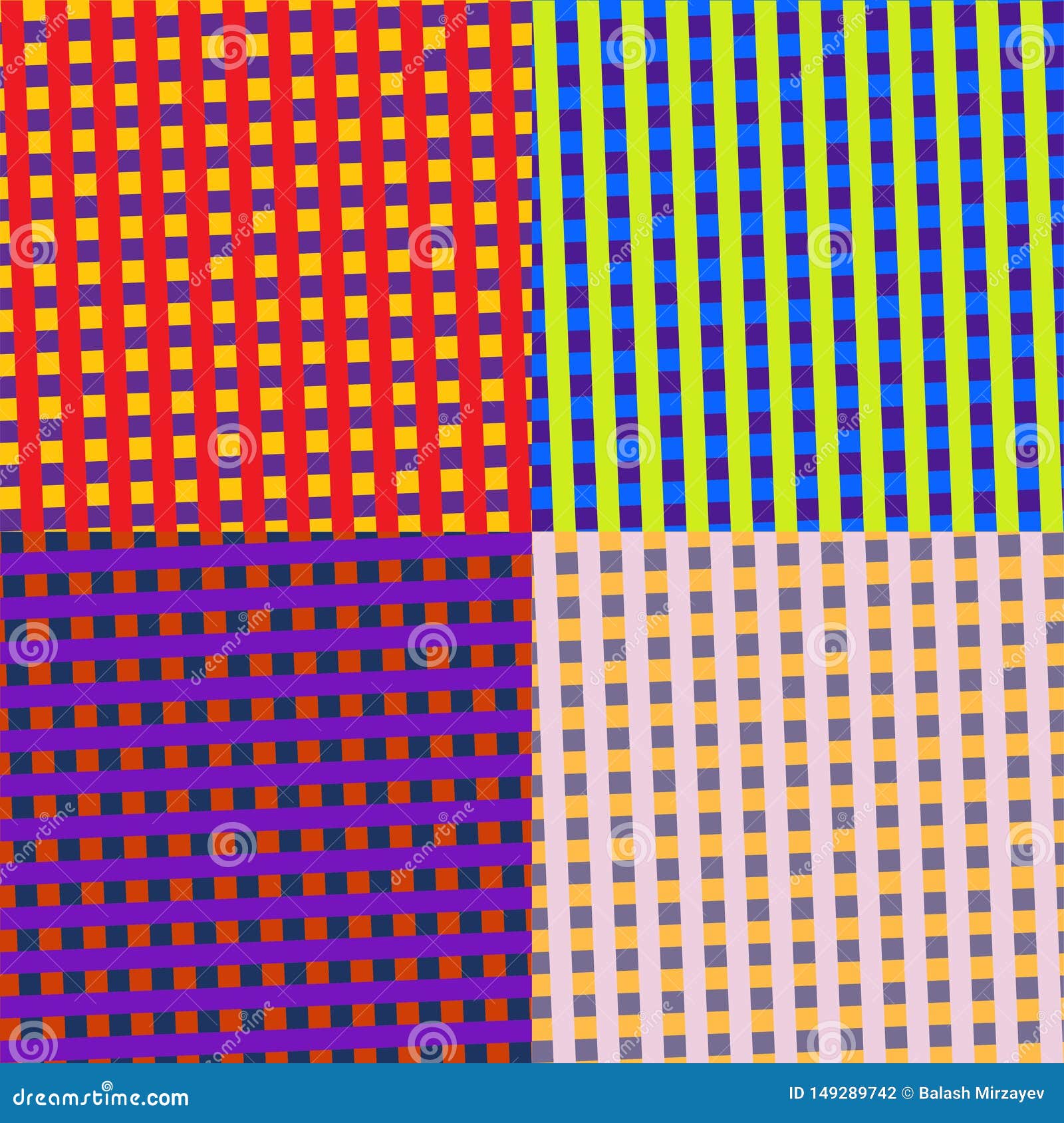 Multicolor, Different Checkered Pattern Stock Vector - Illustration of ...