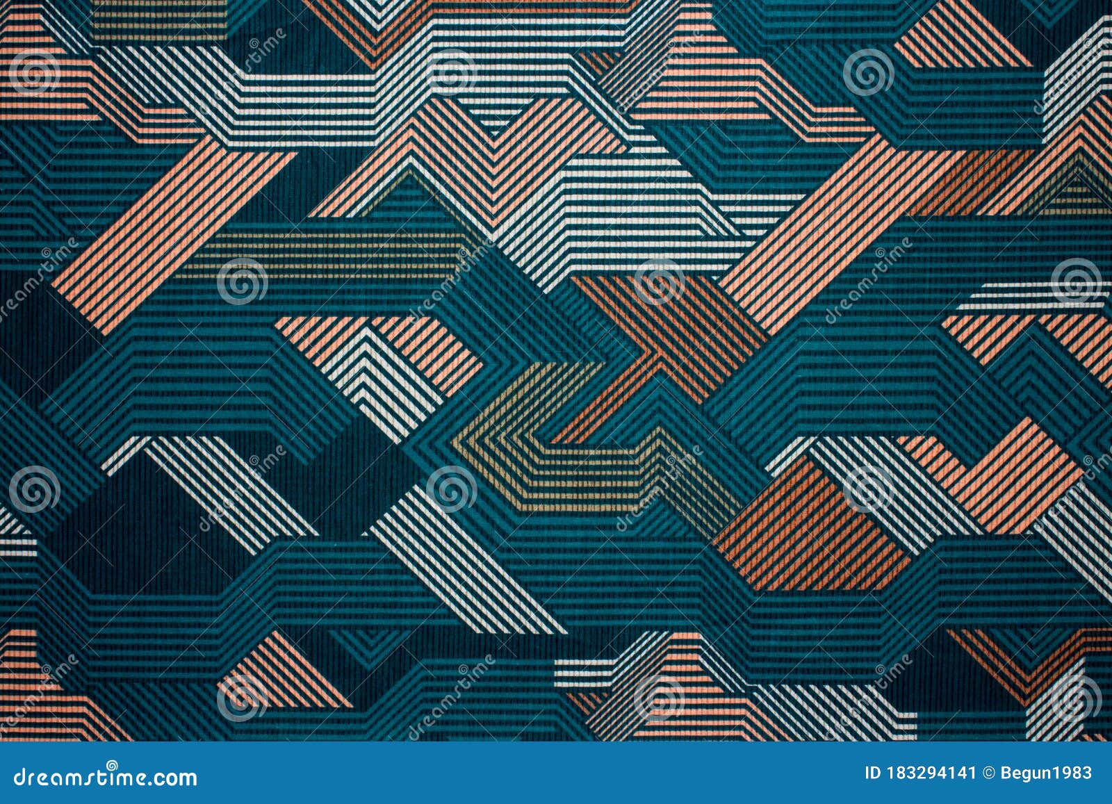 Fabric Texture with Abstract Lines.Fabric Background with Multi-colored ...