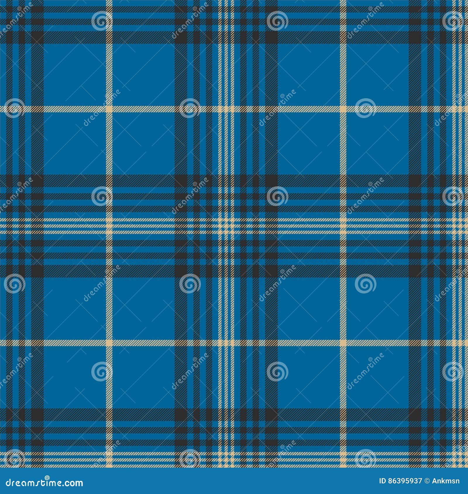 Fabric Texture Blue Check Plaid Seanless Pattern Stock Vector ...