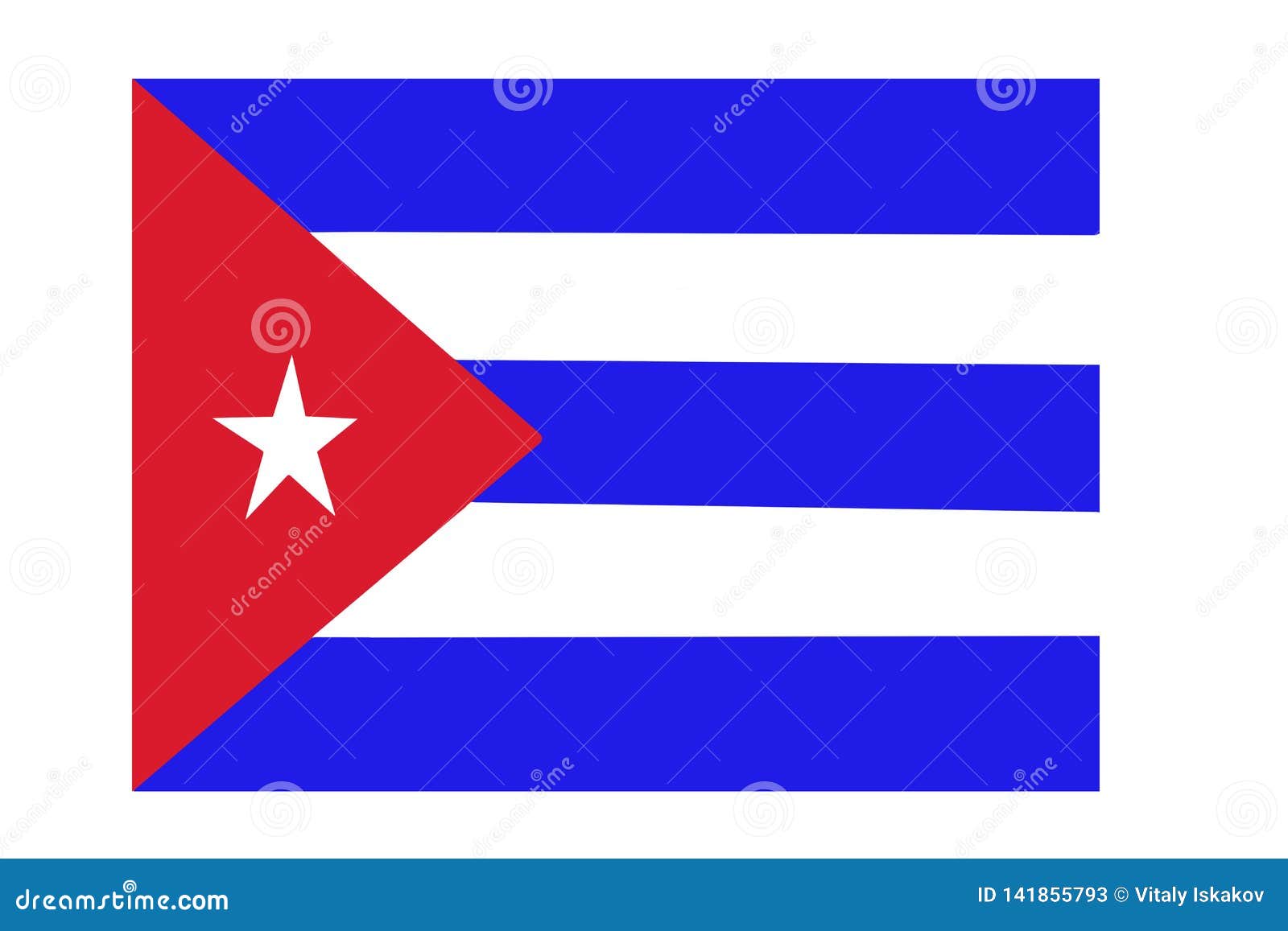 Fabric Texture Flag of Cuba Red Star Stock Illustration - Illustration ...