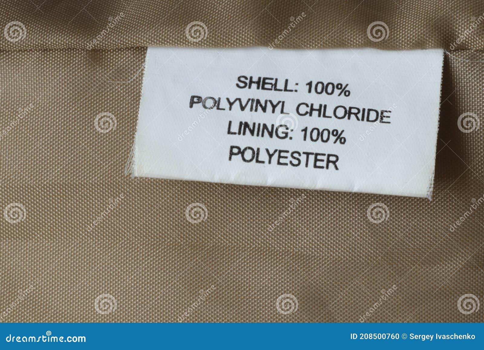Fabric texture with label. stock photo. Image of clothing - 208500760