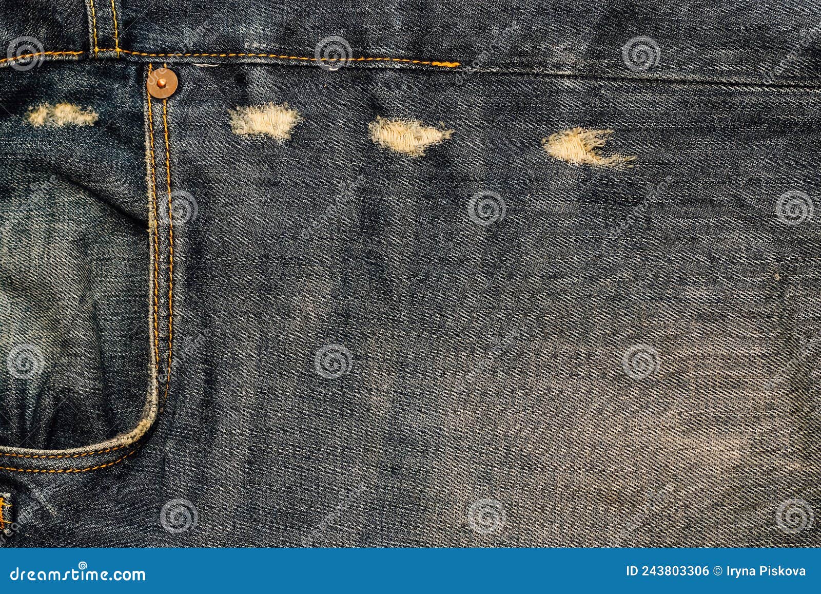 Fabric Texture, Men`s Raw Denim Jeans with Scuffs. Stock Photo - Image ...