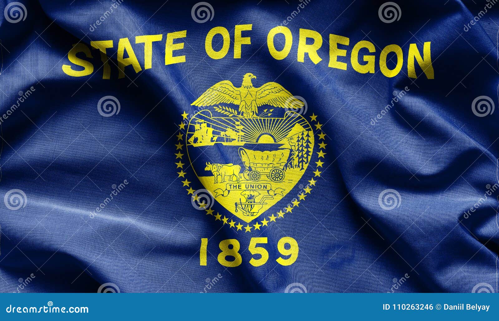 Map Of Oregon With Flag Cartoon Vector | CartoonDealer.com #4232577