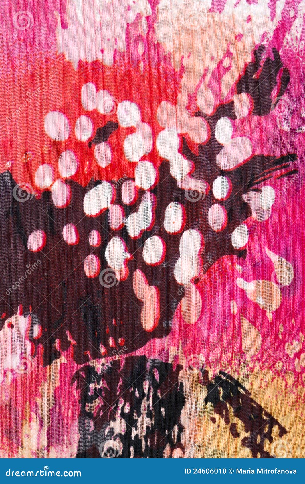 Fabric Texture with Red Flower Stock Photo - Image of backdrop, folds ...