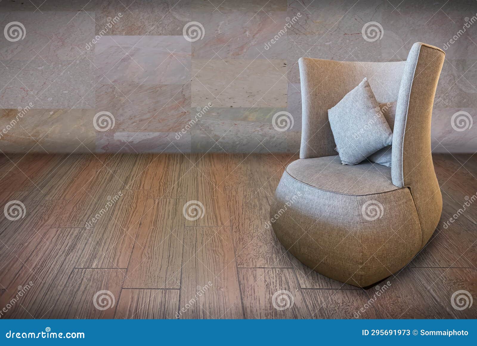 Fabric Upholstered Chair with Pillows in the Room Editorial Stock Photo ...