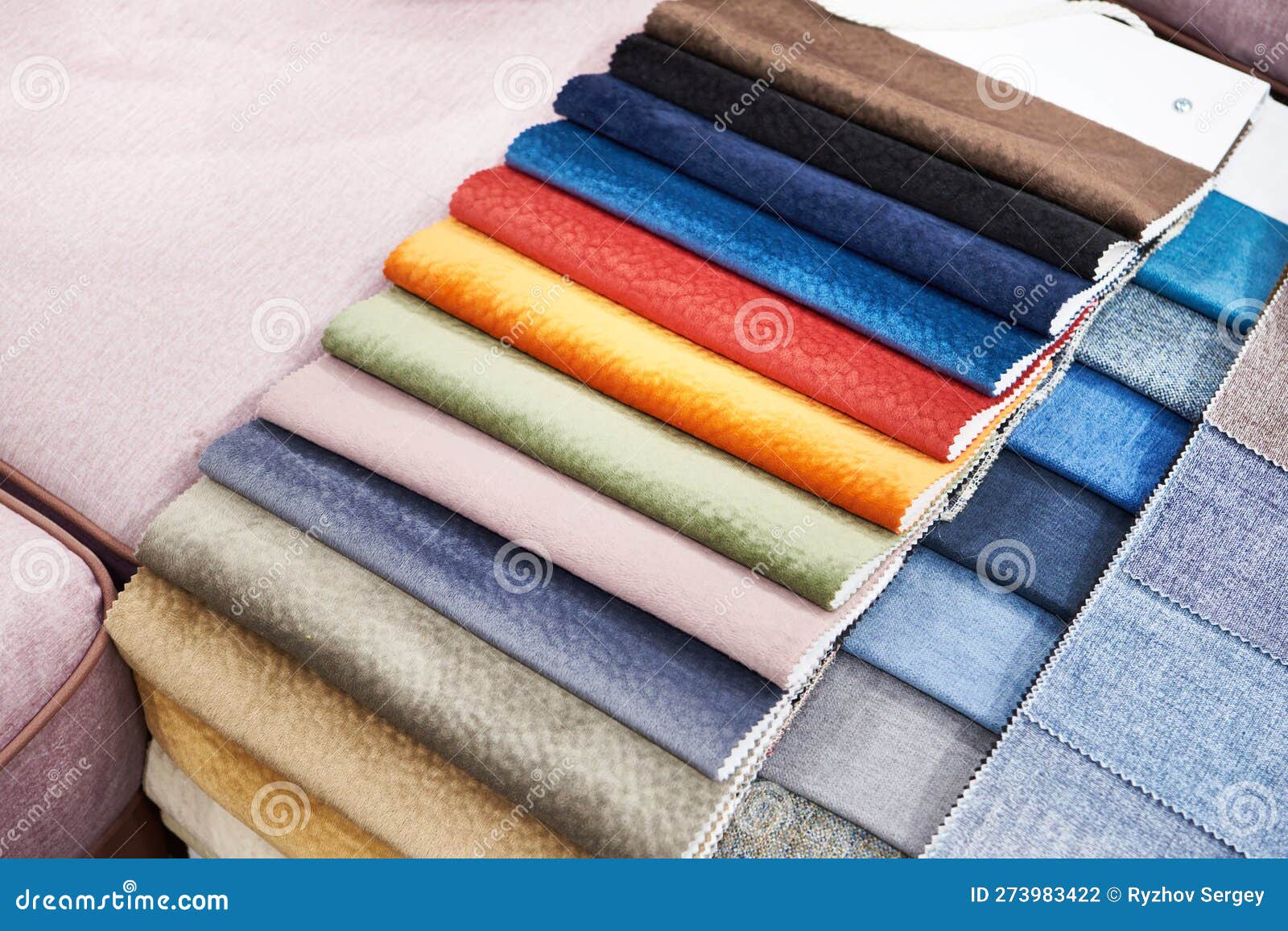 Fabric Upholstery Furniture Samples in Store Stock Photo - Image of ...