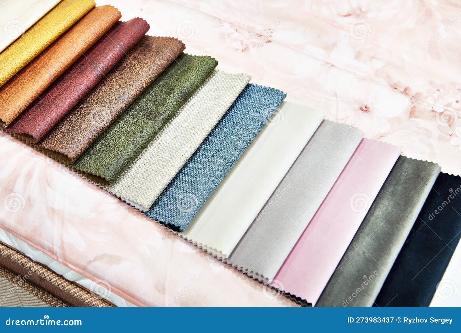 Fabric Upholstery Furniture Samples in Store Stock Image - Image of ...