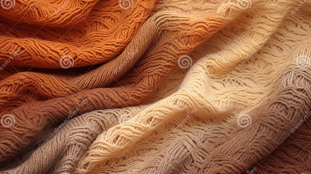 Fabric with Warm and Earthy Knitted Texture Stock Illustration ...
