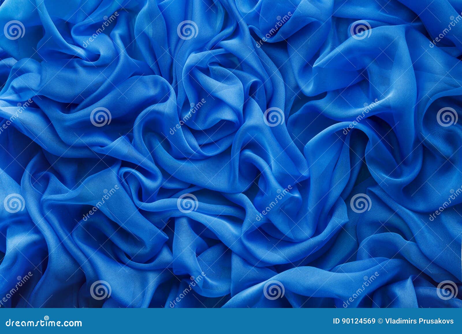 Fabric Waves Background, Cloth Wave, Blue Satin Texture Royalty-Free ...