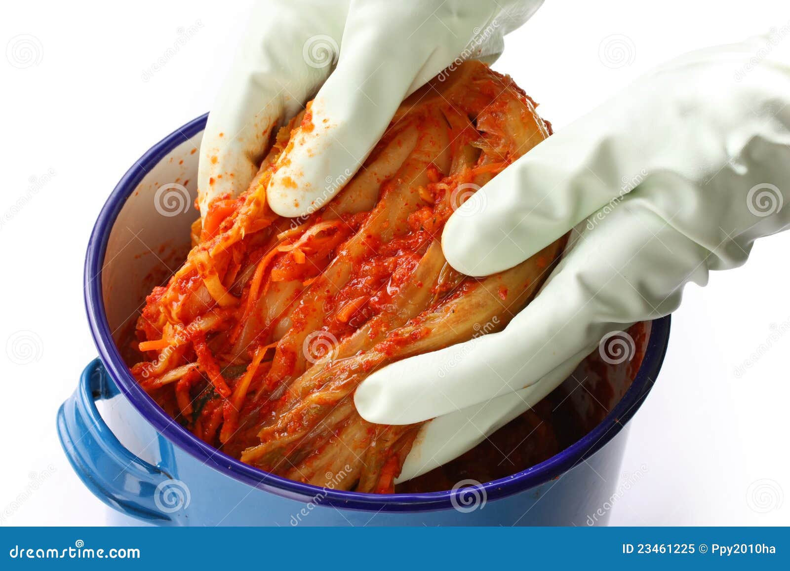 Fabricación De Kimchi, Alimento Coreano Imagen de archivo - Imagen de ...