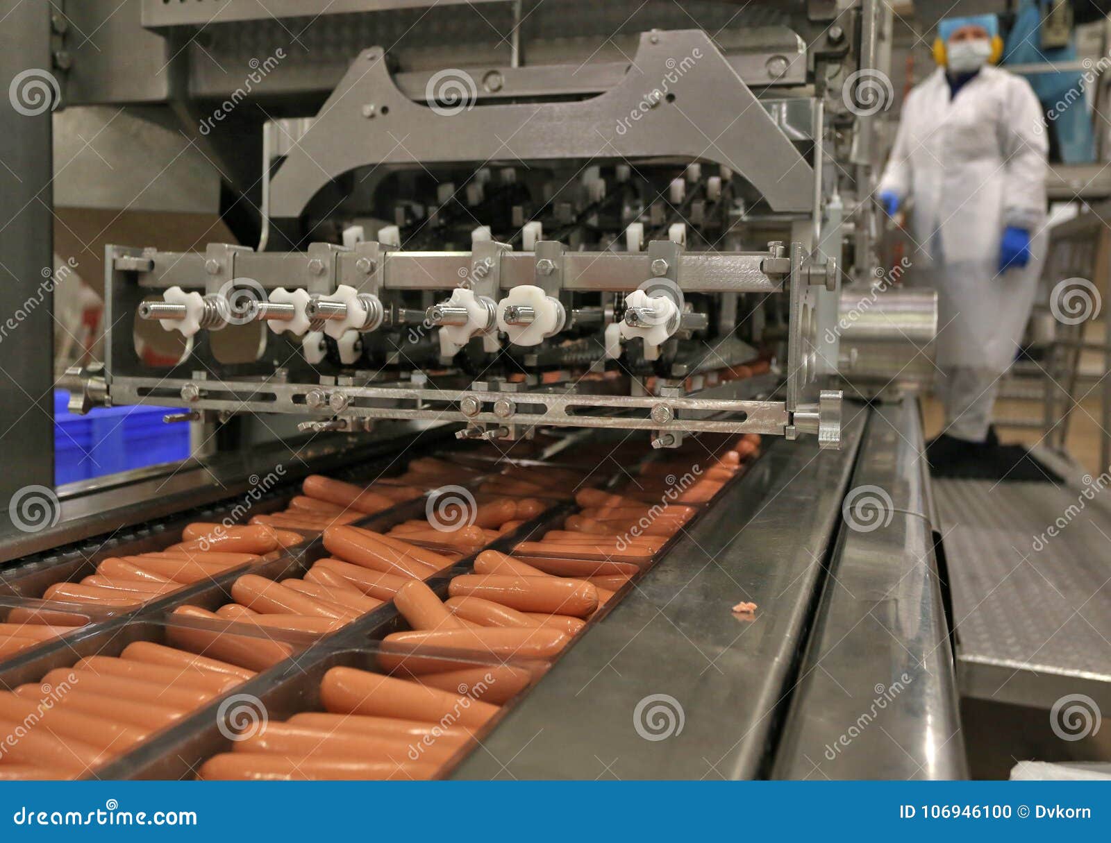 Fabrication Des Produits Alimentaires Saucisses Image éditorial - Image ...