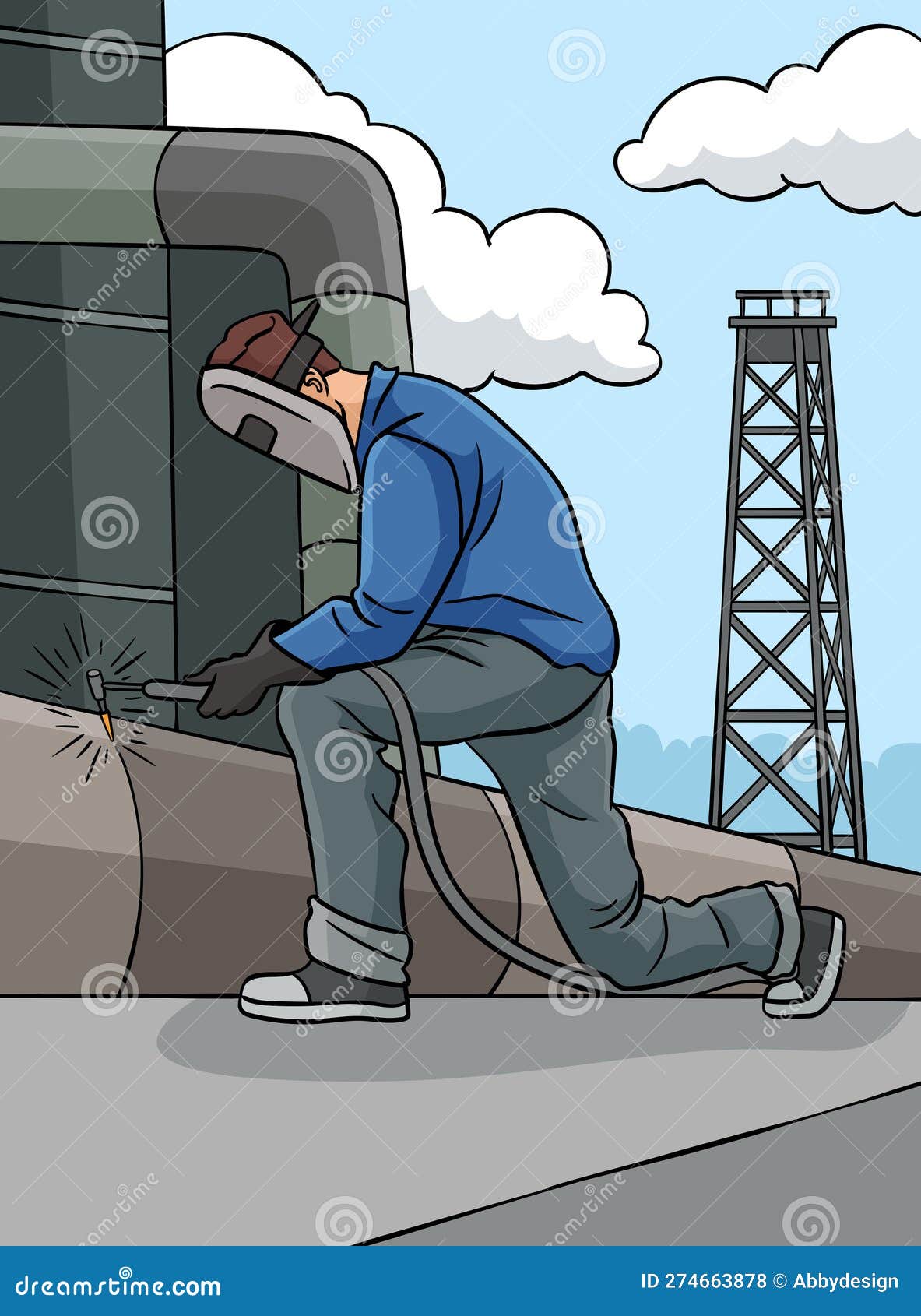 Welder Illustration Cartoon Vector 111815343