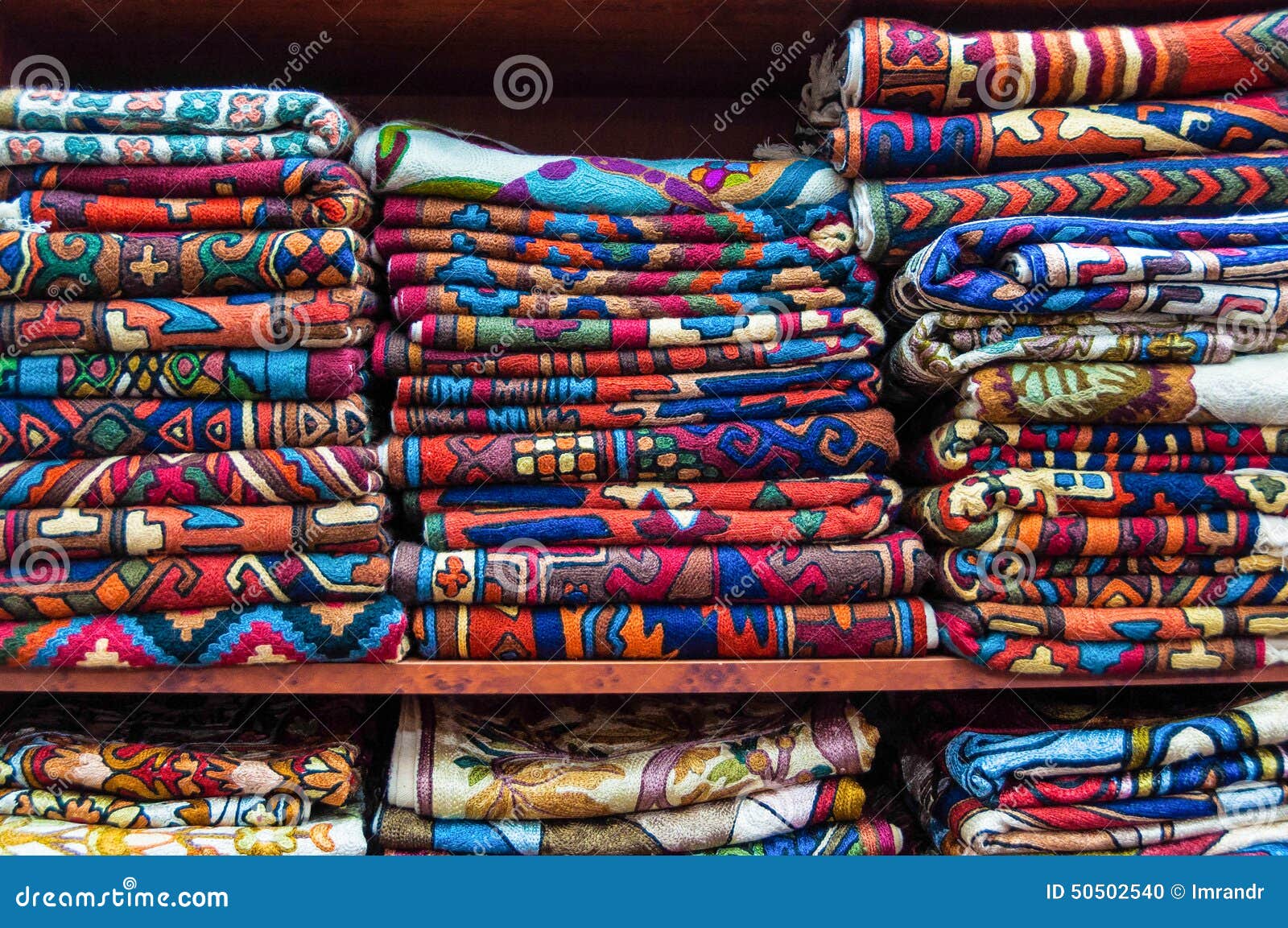 Fabrics on Display in a Shop Stock Photo - Image of market, bazaar ...