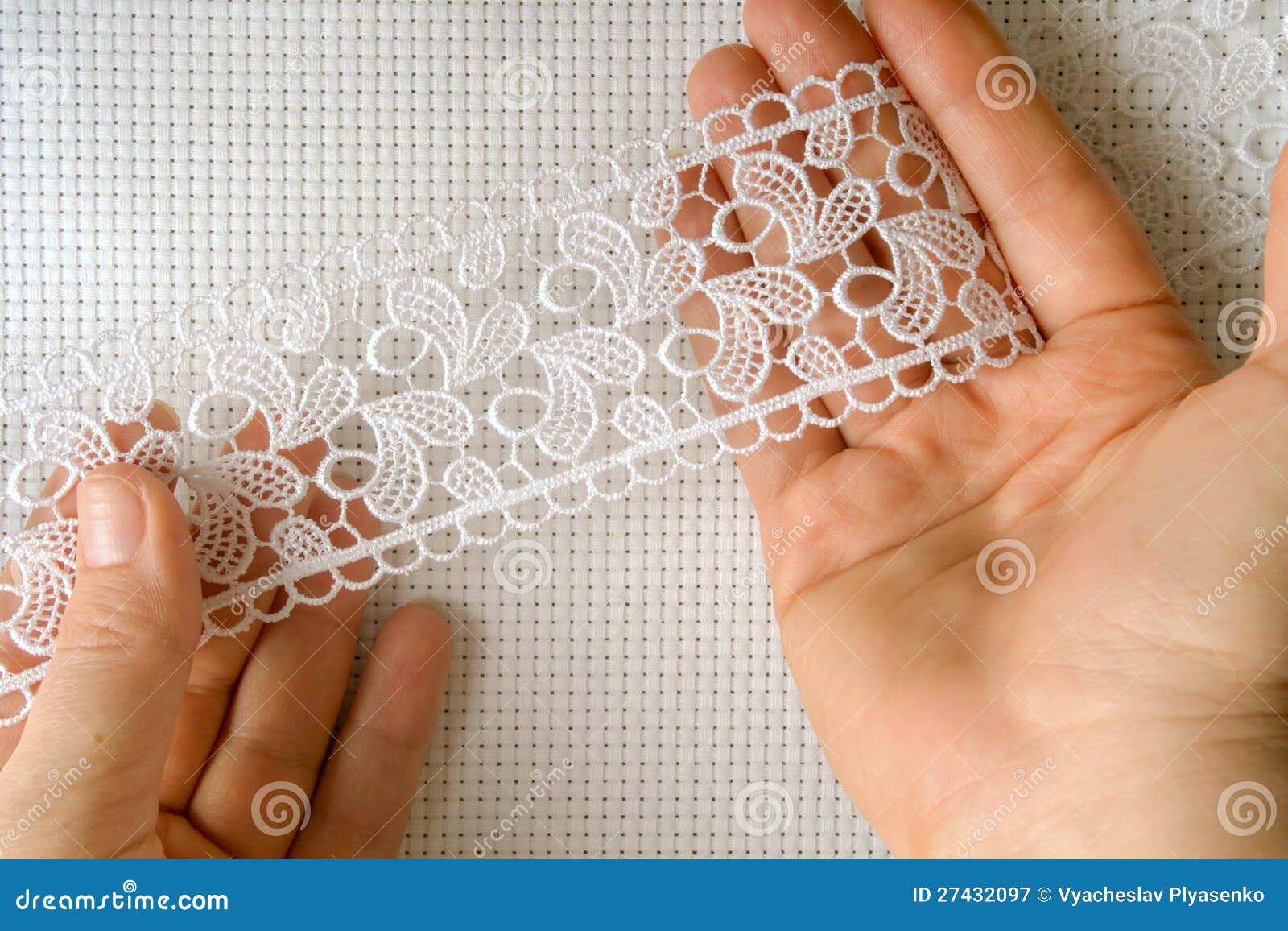Fabrics for Embroidery a Cross, Lace and Ribbons Stock Image - Image of ...