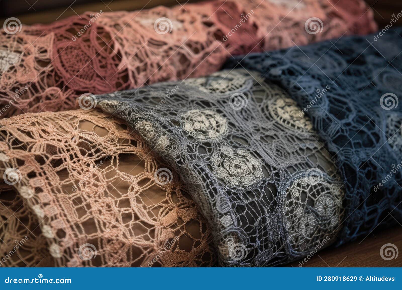 Fabrics with Lacey and Intricate Patterns, Perfect for Clothing Stock ...