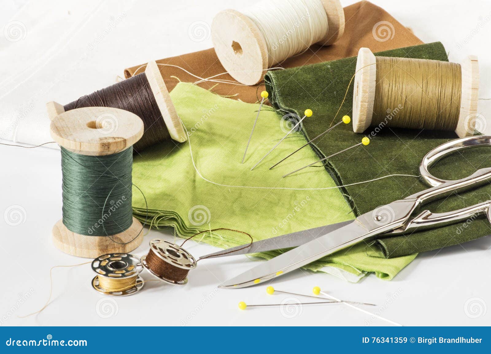 Fabrics and Other Sewing Utensils Stock Image - Image of cotton ...