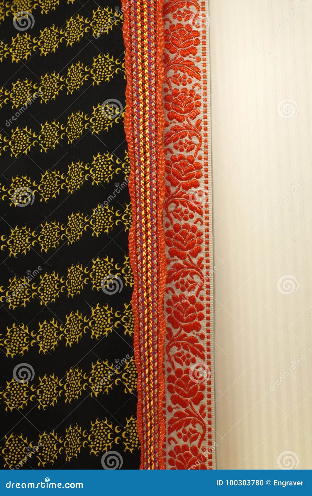 Fabrics and ribbons folk stock photo. Image of belt - 100303780