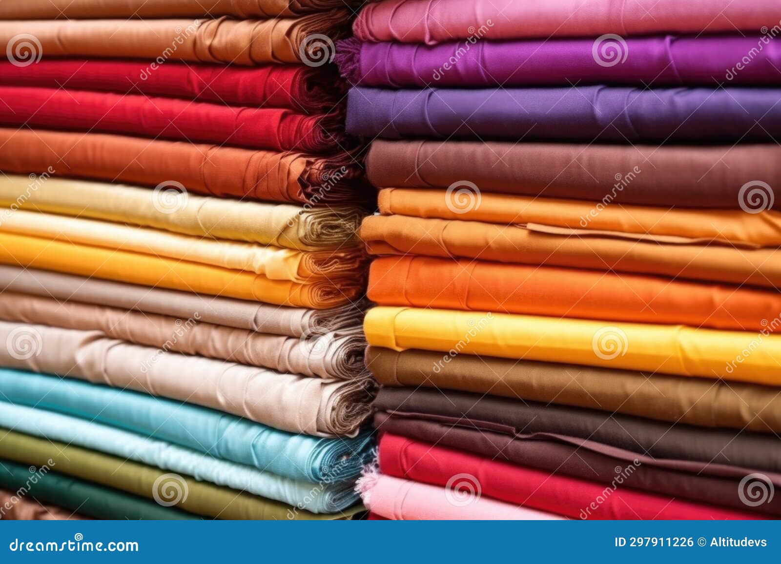 Fabrics Stacked in Color Order Stock Photo - Image of color, generated ...