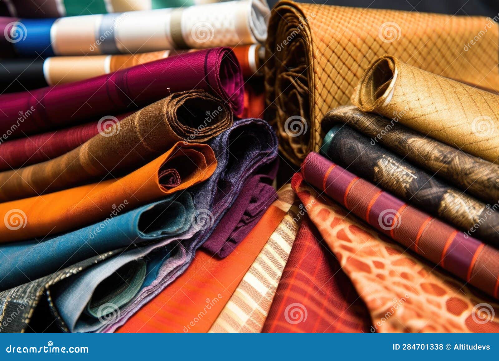 Fabrics and Textile Samples for Suit Making Stock Illustration ...
