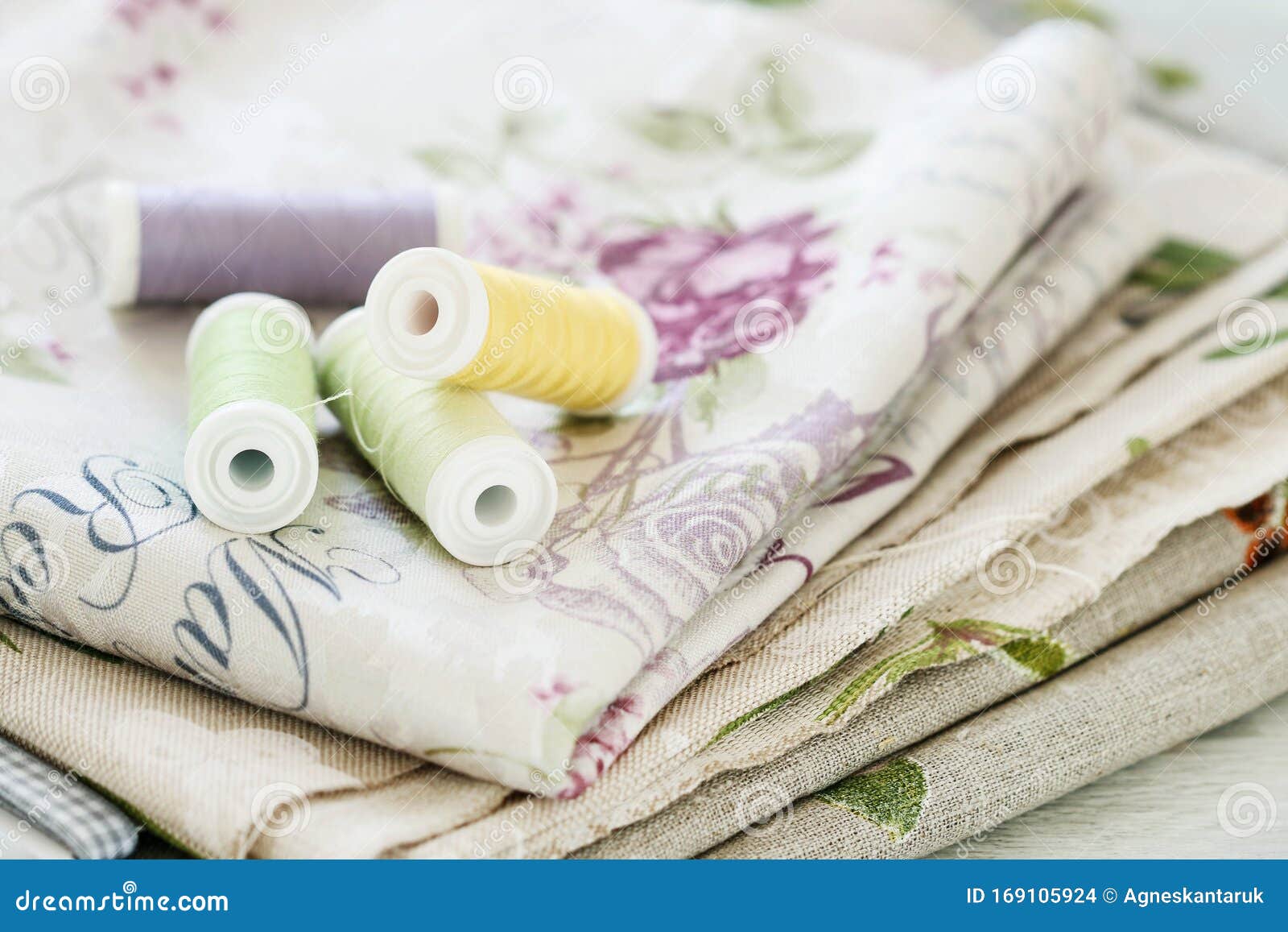 Fabrics and threads stock photo. Image of handicraft - 169105924