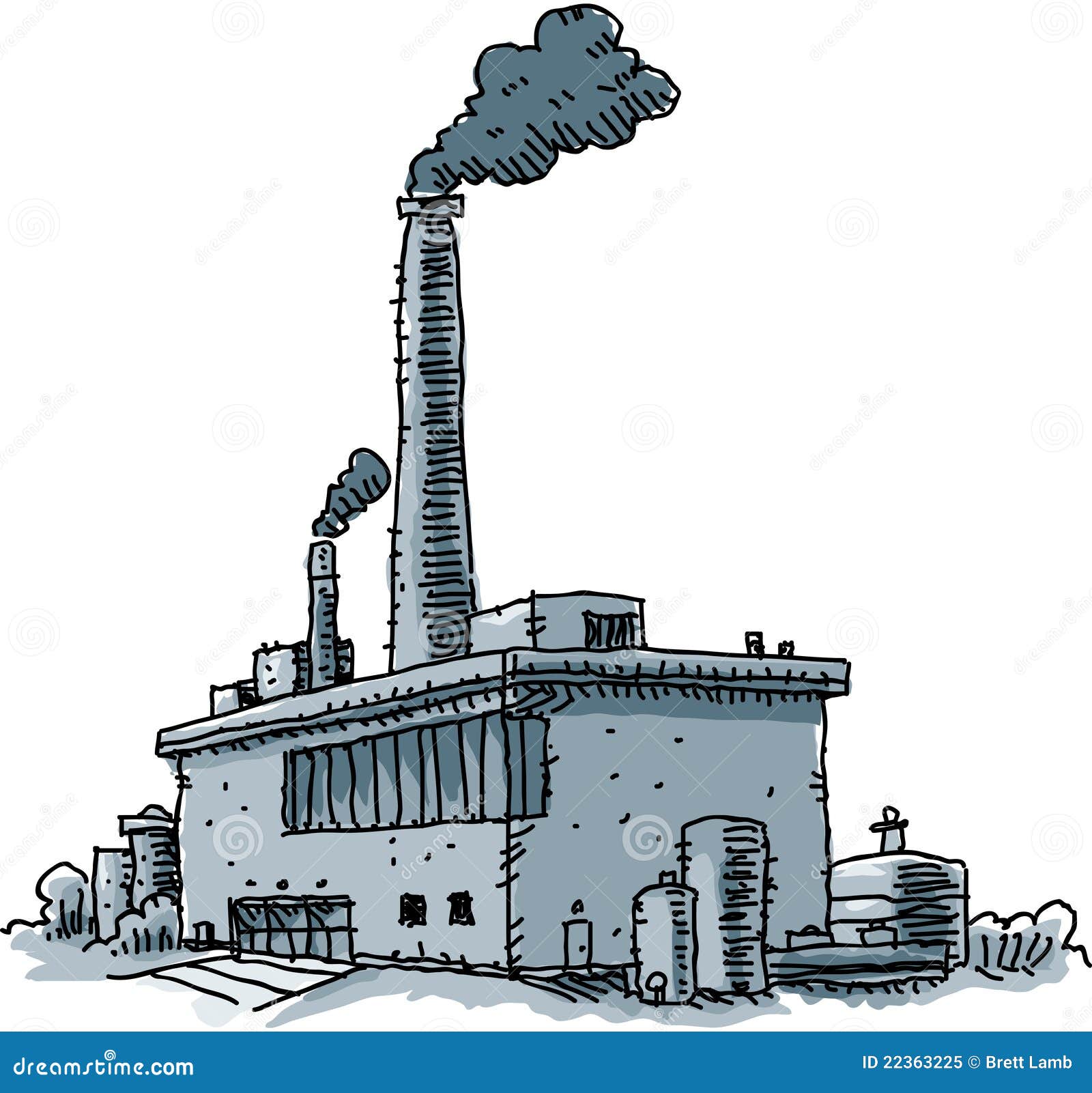 Fabrik stock abbildung. Illustration von rauch, entlüftungsöffnung ...