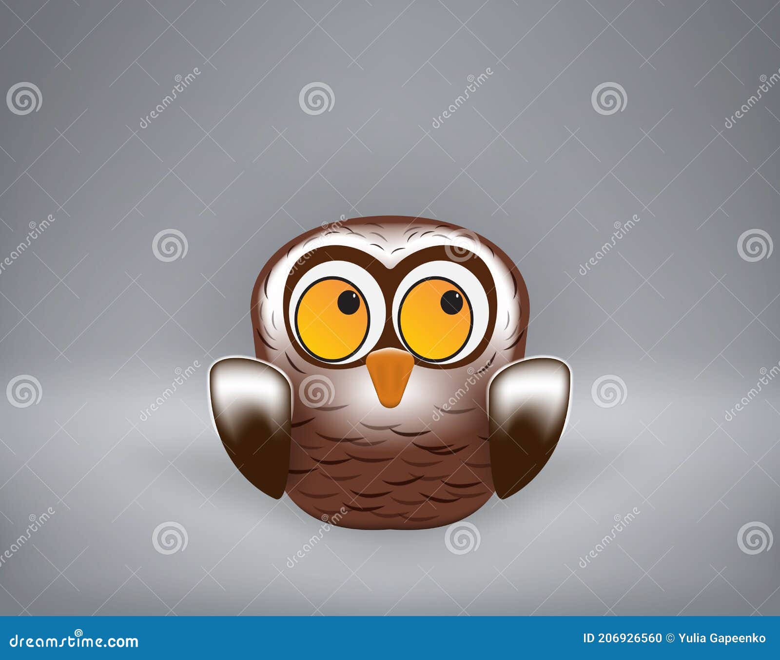 Fabulous Colored Owl. Drawing. Vector Illustration on Gray Background ...