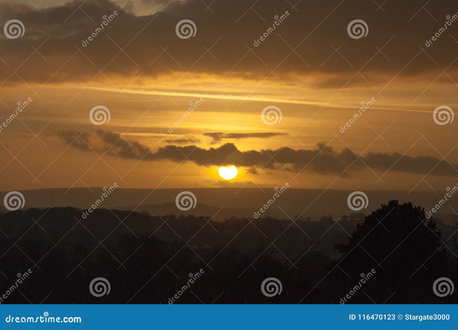 Beautiful Sunset in the British Springtime. Stock Image - Image of ...