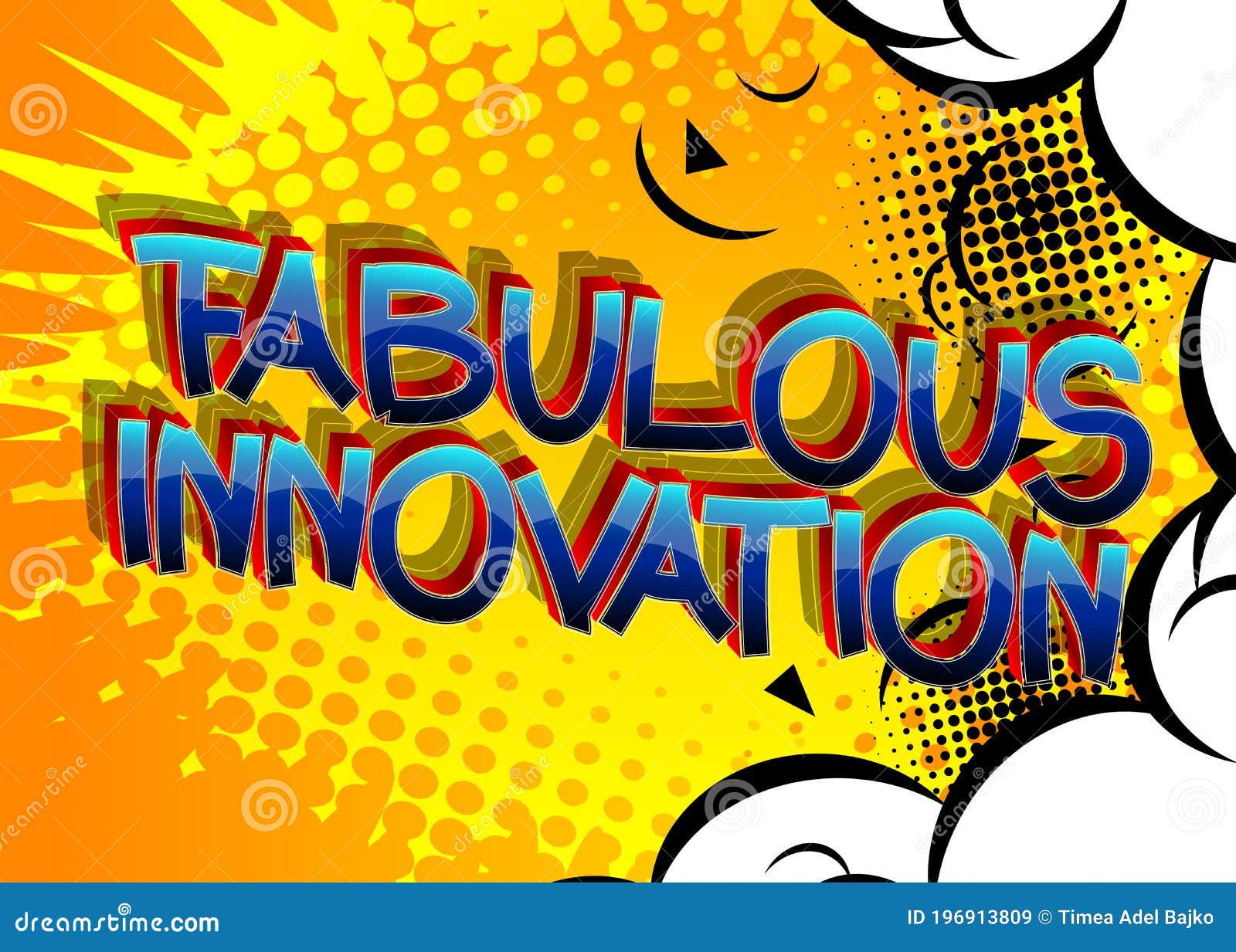 Fabulous Innovation Comic Book Style Cartoon Words Stock Vector ...