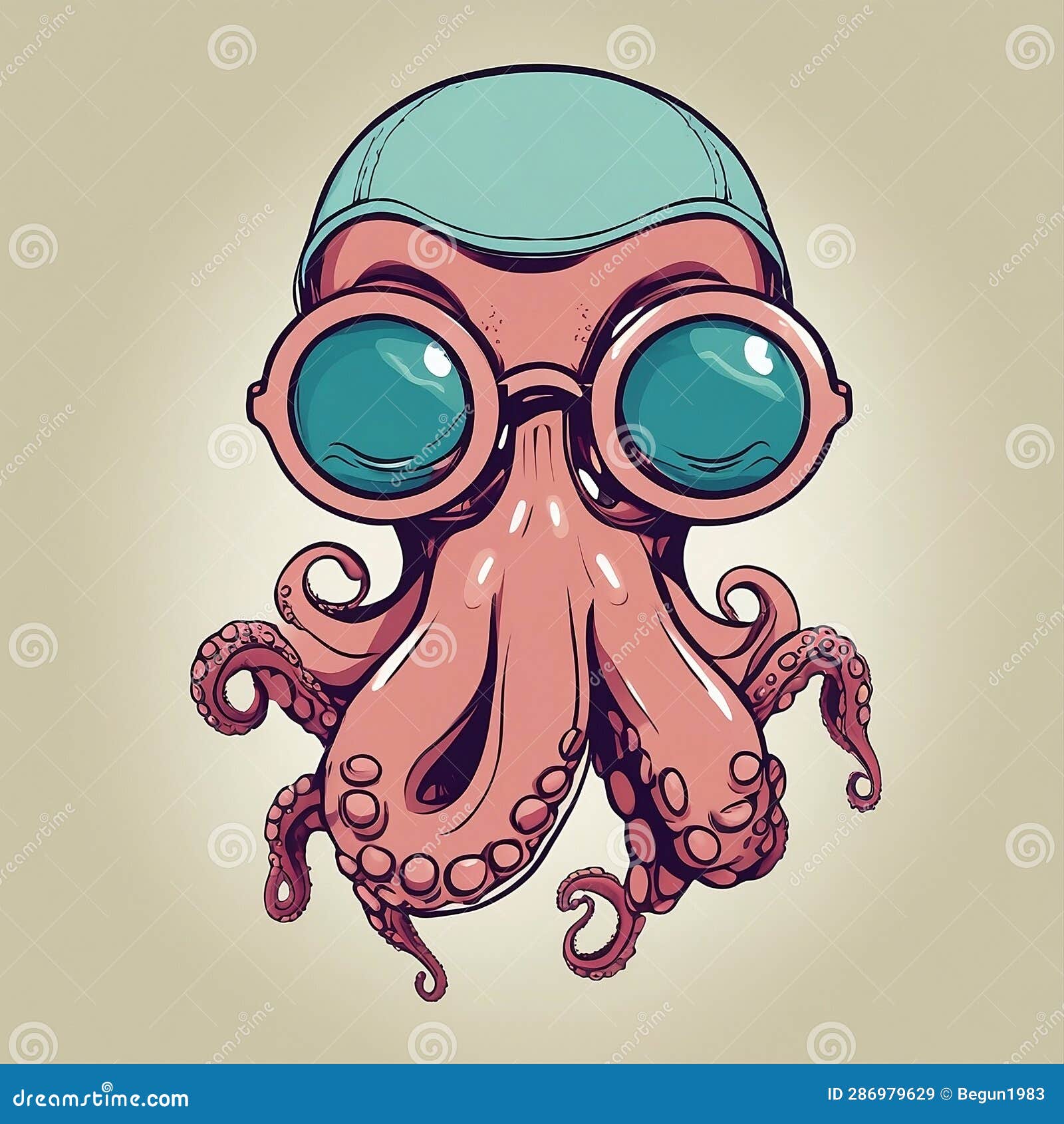 A Fabulous Octopus Created Using a Neural Network.Illustration of an ...