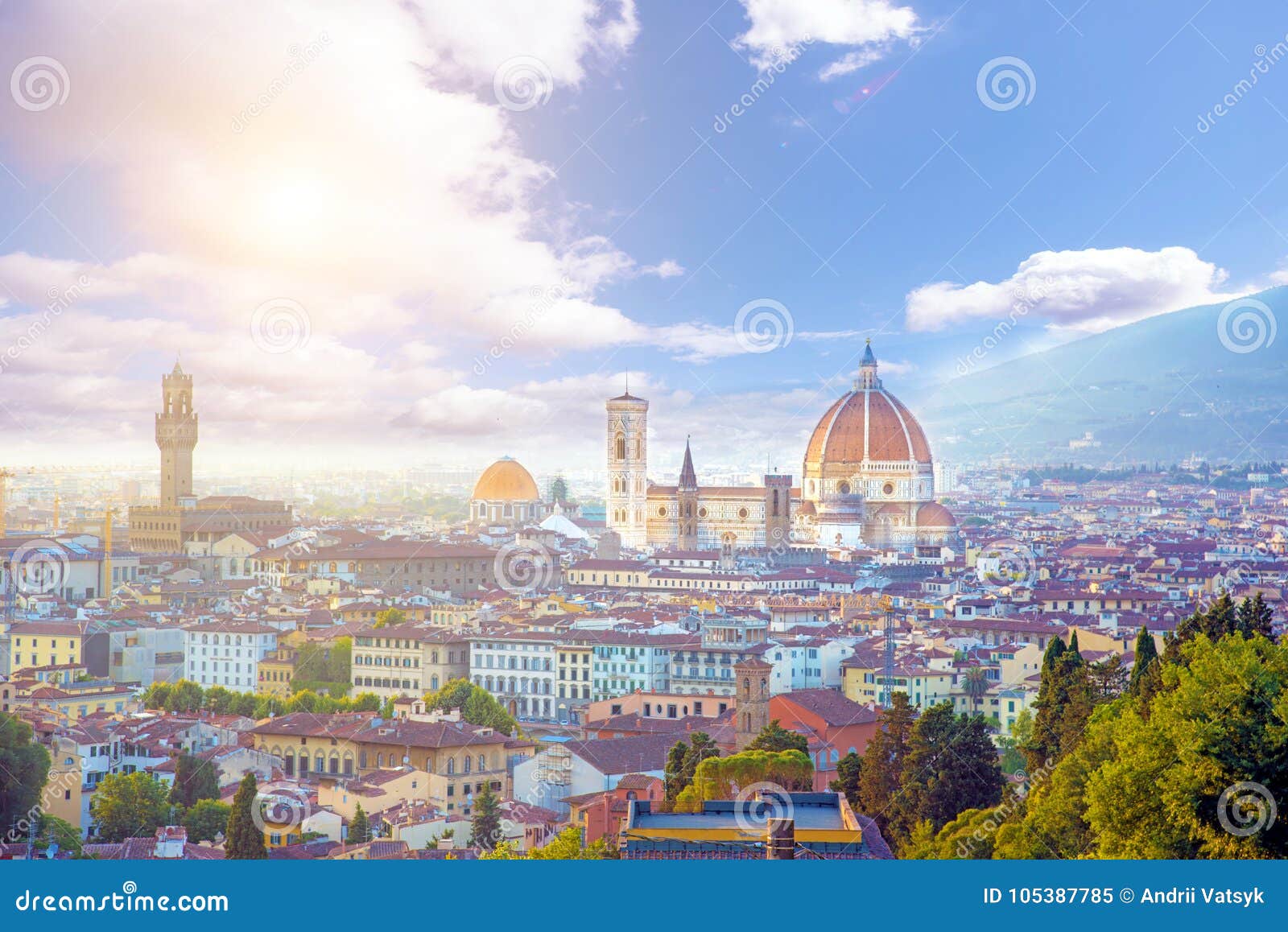 A Fabulous Panoramic View of Florence from Michelangelo Square a Stock ...