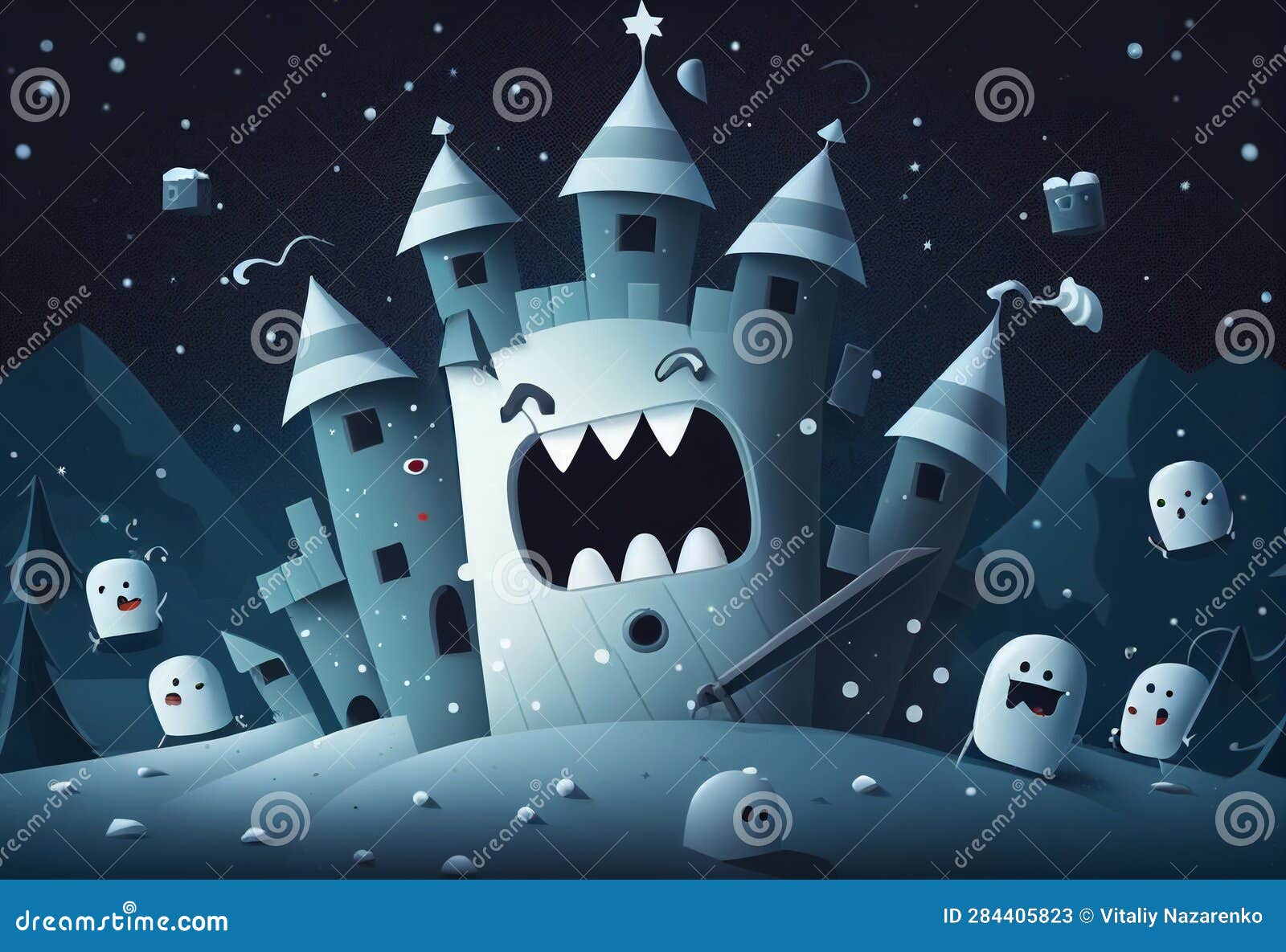 Fabulous Scary Snowmen Guard the Kingdom of the Evil Wizard. AI ...