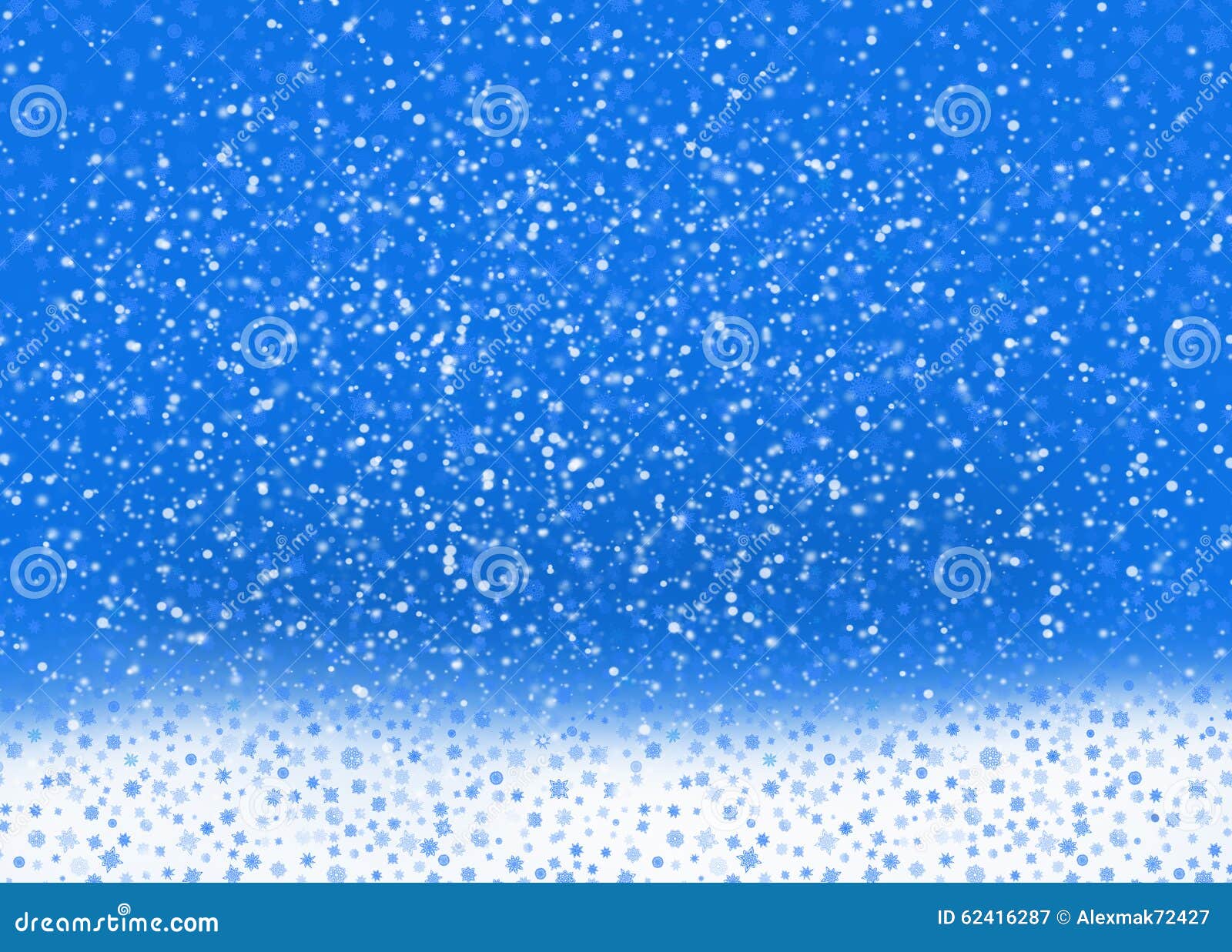 Fabulous Snowflakes Falling on the Ground Stock Illustration ...