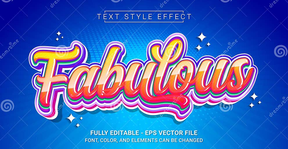 Fabulous Text Style Effect. Editable Graphic Text Template Stock Vector ...