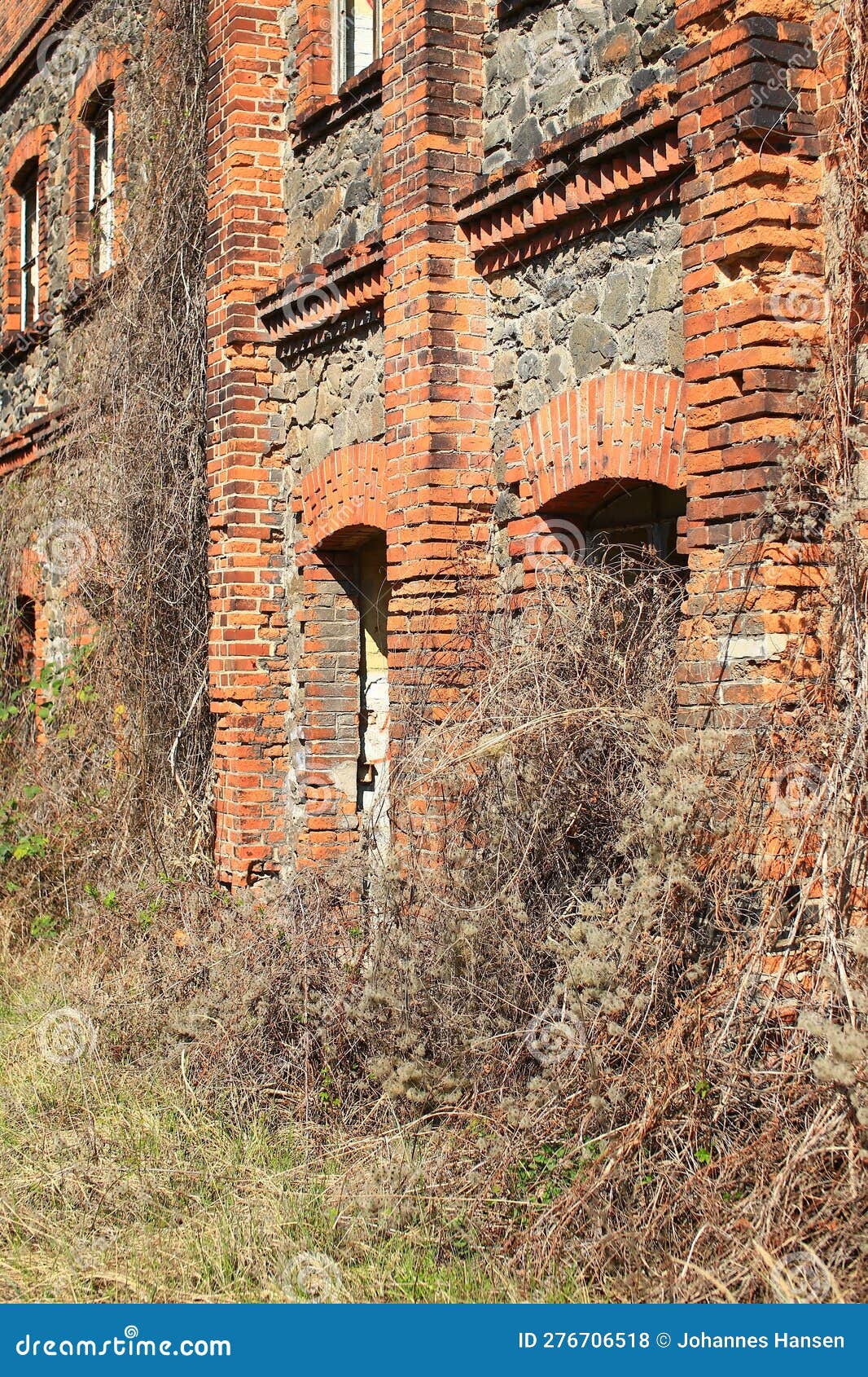 Facade of Abandoned German Building, Overgrown by Vines Stock Photo ...