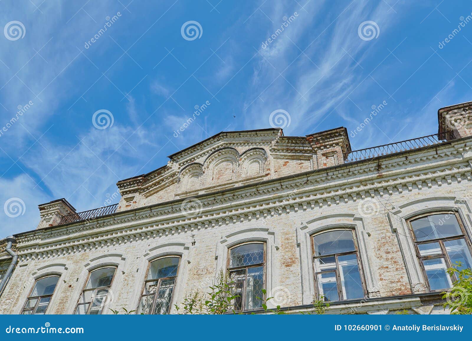Symmetrical Facade of an Ancient Building Stock Image - Image of ...