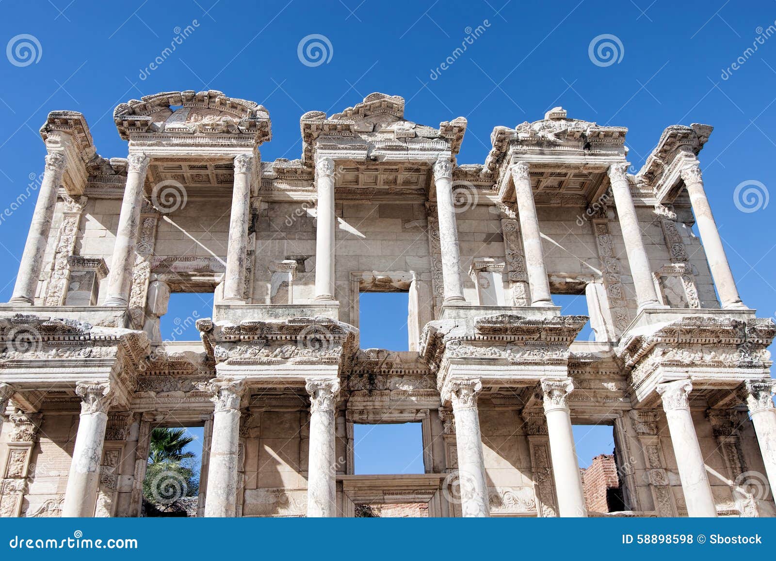 Facade of Ancient Celsus Library in Ephesus, Turkey Editorial Stock ...