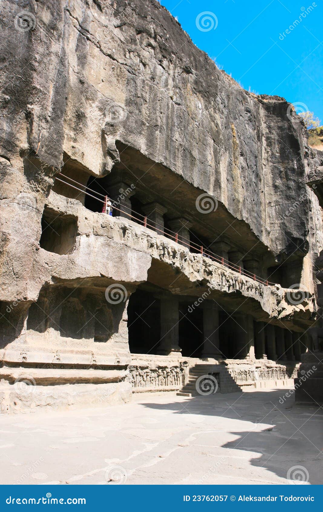 Facade of Ancient Ellora Buddhist Temple Stock Image - Image of ...