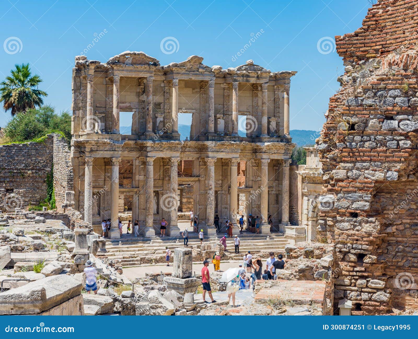 Facade of the Ancient Library of Celsus in the Ancient Greek City of ...